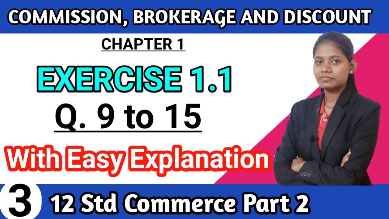 12th commerce maths part 2 chapter 1 exercise 1.1 | commission ...