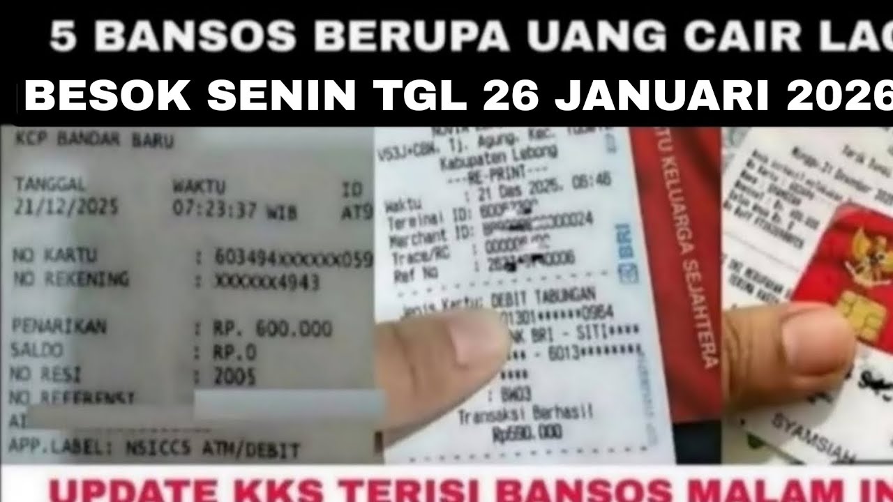 5 BANSOS BERUPA UANG CAIR LAGI MULAI BESOK SENIN 26 JANUARI 2026 ...