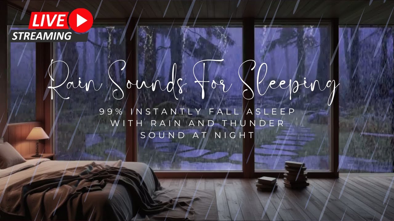 Rain Sounds for Sleeping ⛈ Heavy Rain and Strong Thunder Relax for Deep ...