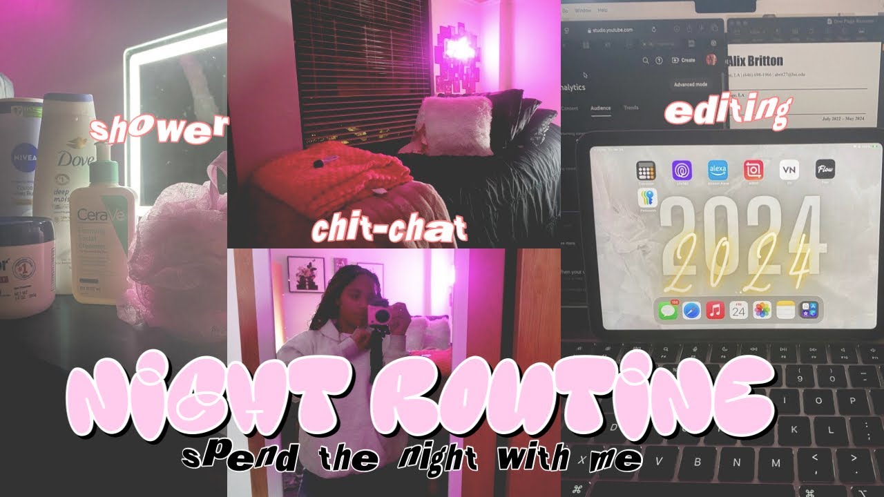 8pm NIGHT ROUTINE | shower, chit-chat, editing** - YouTube