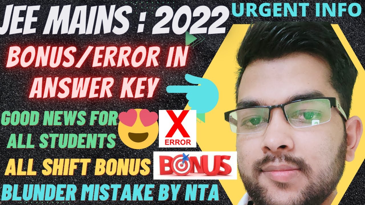 Jee mains Errors in Answer key | Big mistake by NTA | All shift Error ...