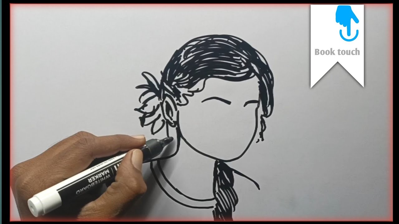 how to Draw butiful girl drawing - YouTube