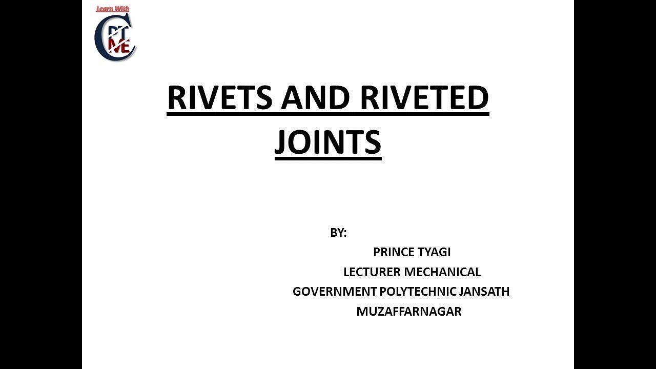 Engineering Drawing- Rivets and Riveted Joint(Part 1) - YouTube