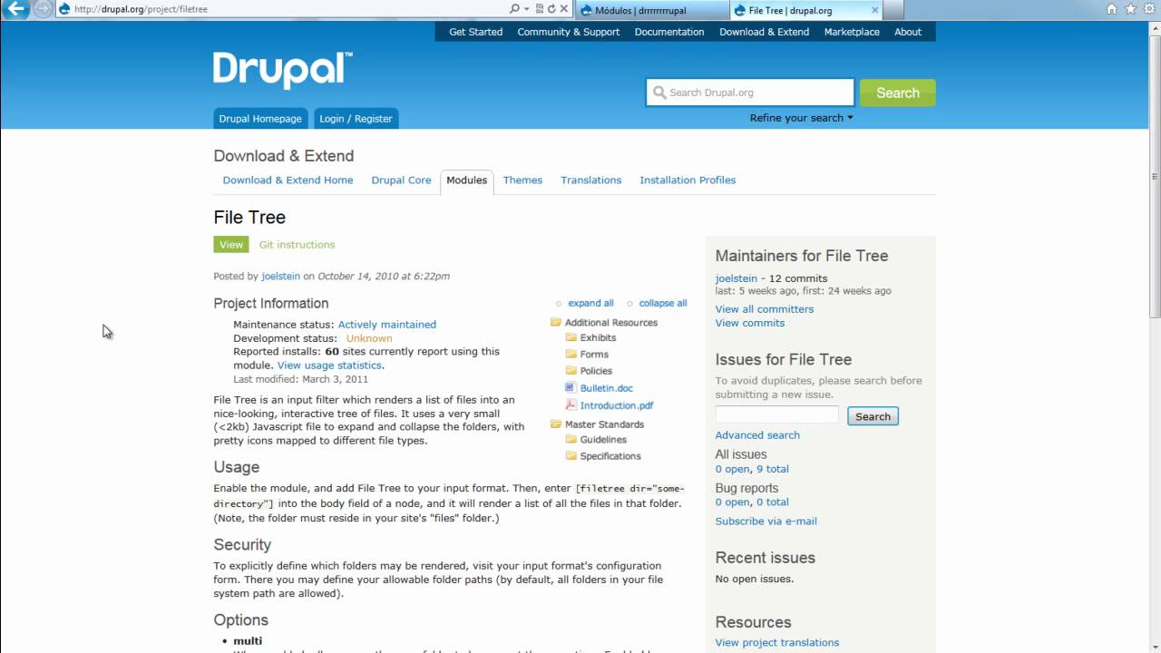 modulo file tree en drupal 7 - YouTube