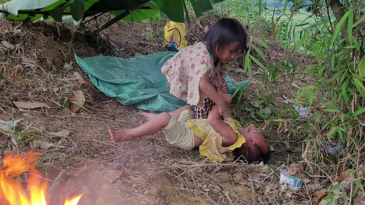 hungry baby crying. collect scrap metal to sell for money to buy food ...