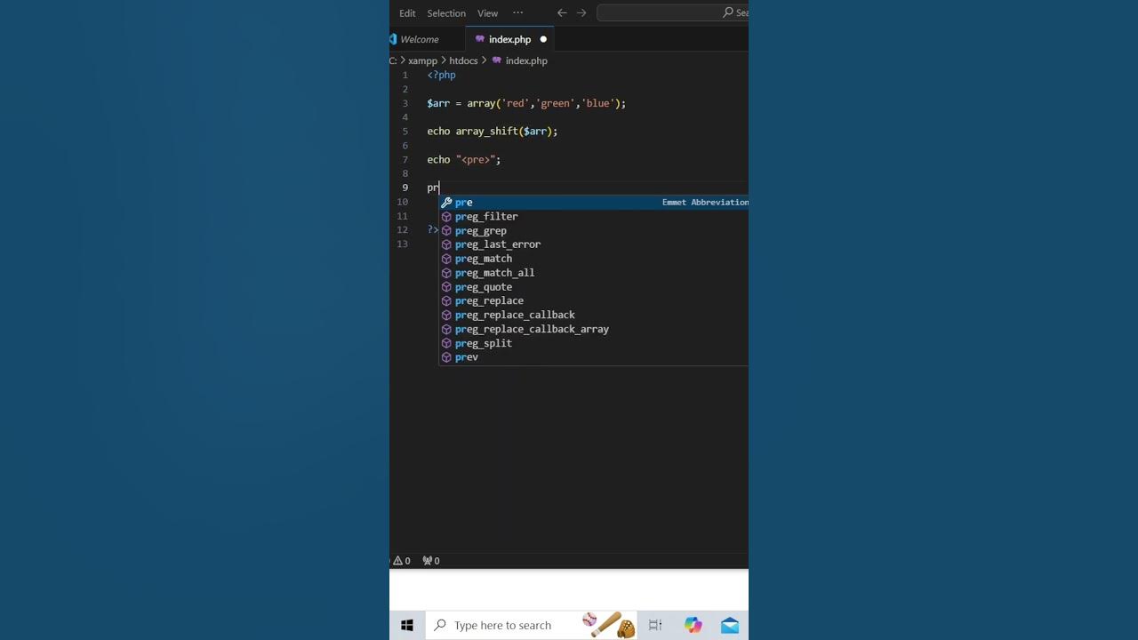 Arrayshift Function In Php Shorts Phpdevelopment Coding Design Youtube 