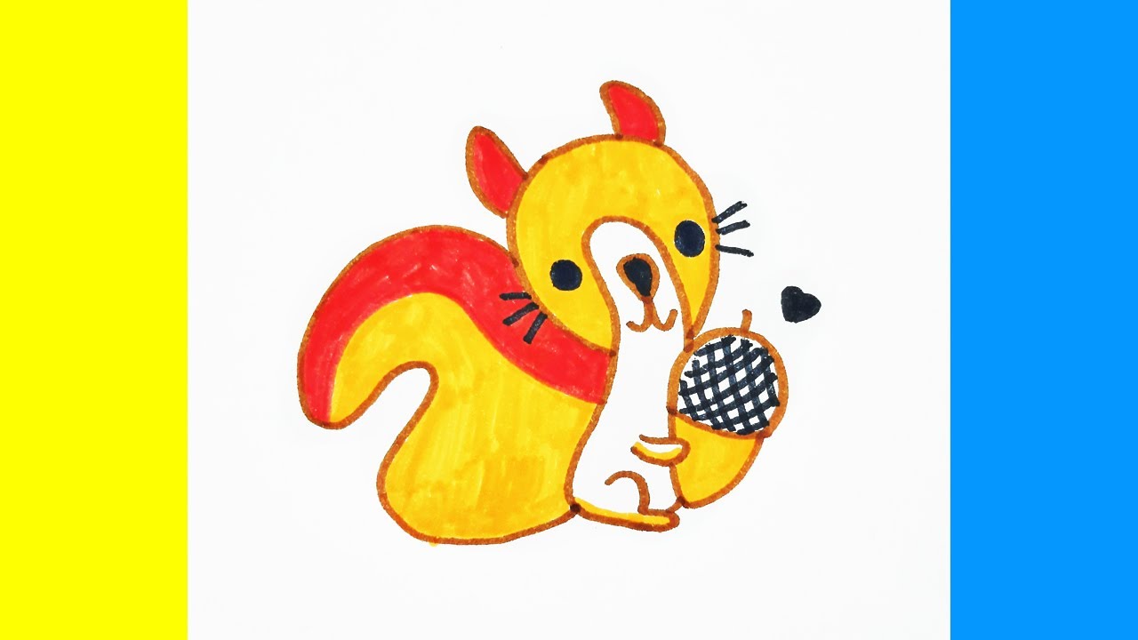 How to draw a squirrel easy step by step - YouTube