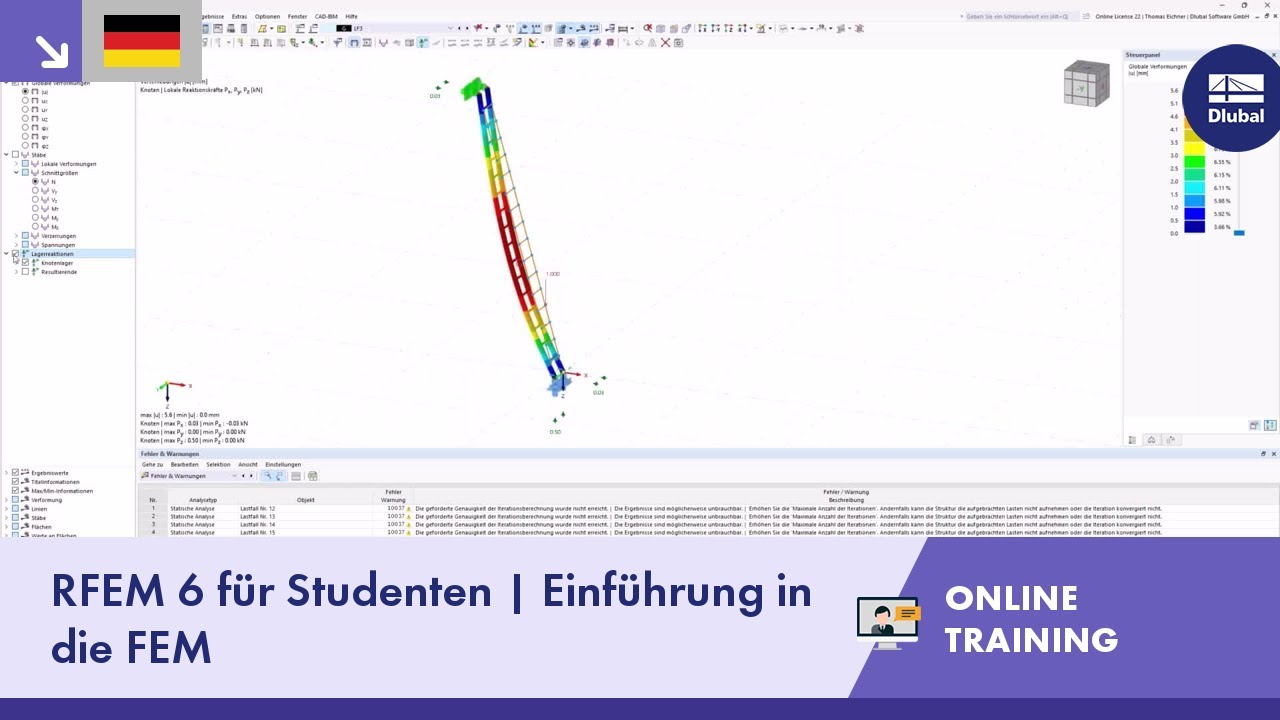 RFEM 6 für Studenten | Einführung in die FEM - YouTube