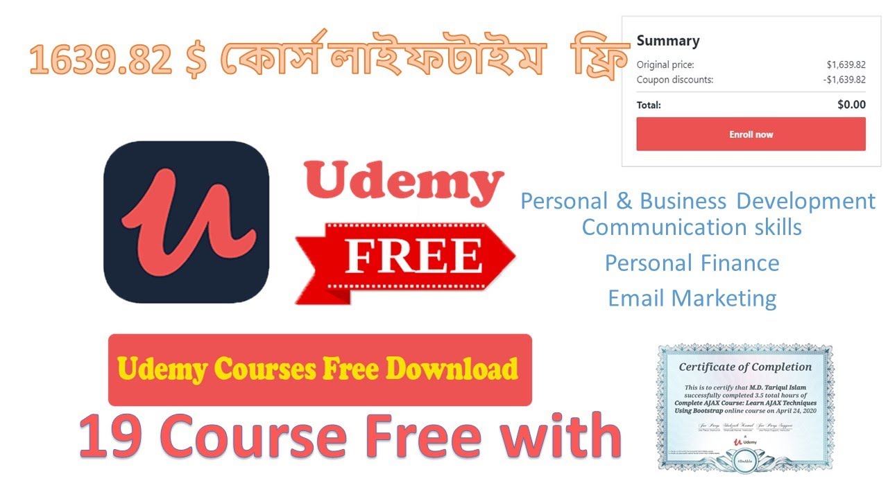 19 UDEMY CERTIFICATION COURSES FREE| Online Free Courses | ফ্রিতে ...