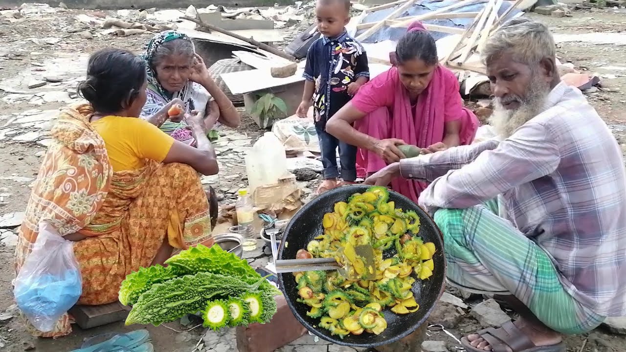 Sufia Khala Cooking Fresh Vegetables And Other Slum Members Are Helping ...