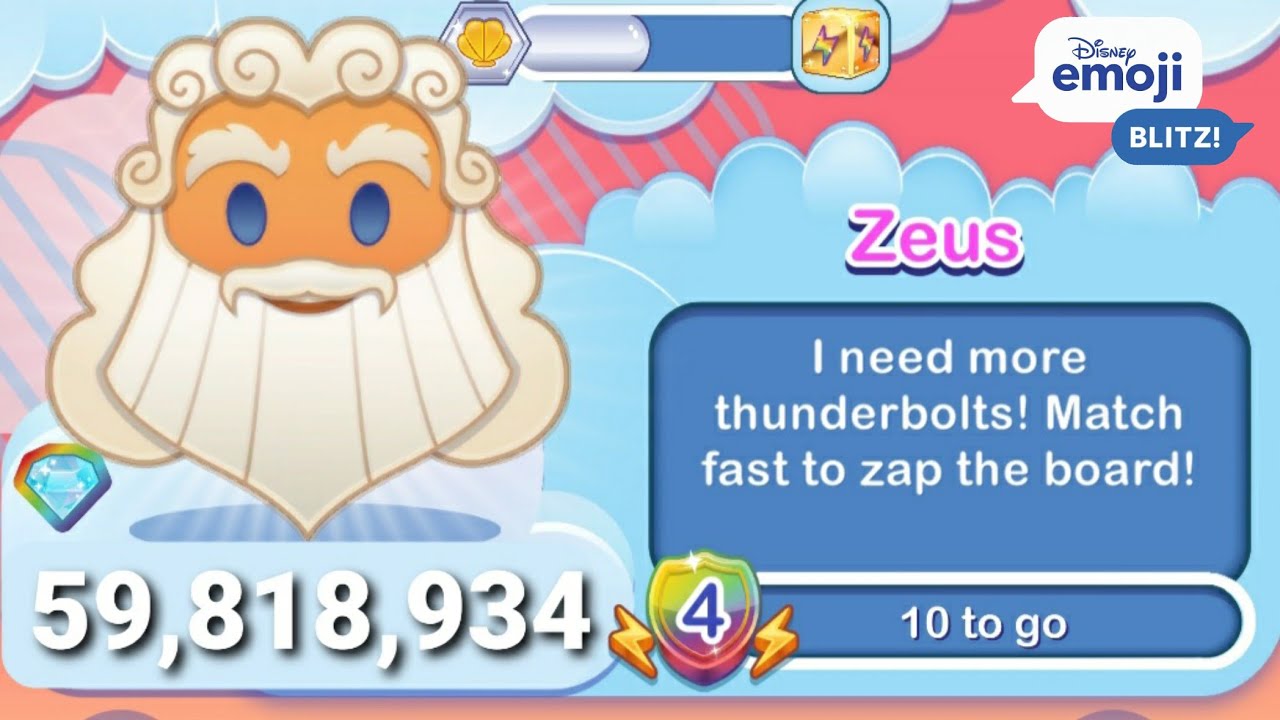 Disney Emoji Blitz - Zeus (Level 4) - Hercules - Gameplay - YouTube