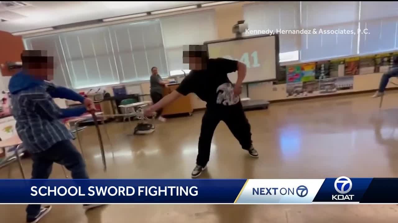 Albuquerque schools sued over students fighting with swords - YouTube