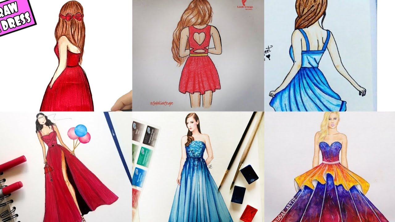 10 Easy Girl Drawing ( Pencil sketch and colour full Girls Drawings ...