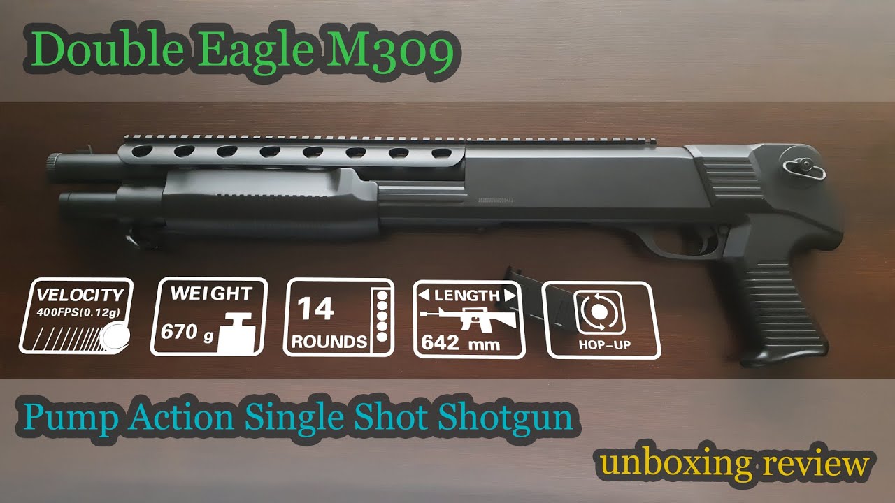 Double Eagle M309 (CHEAPEST Airsoft Shotgun) Unboxing & Review - YouTube
