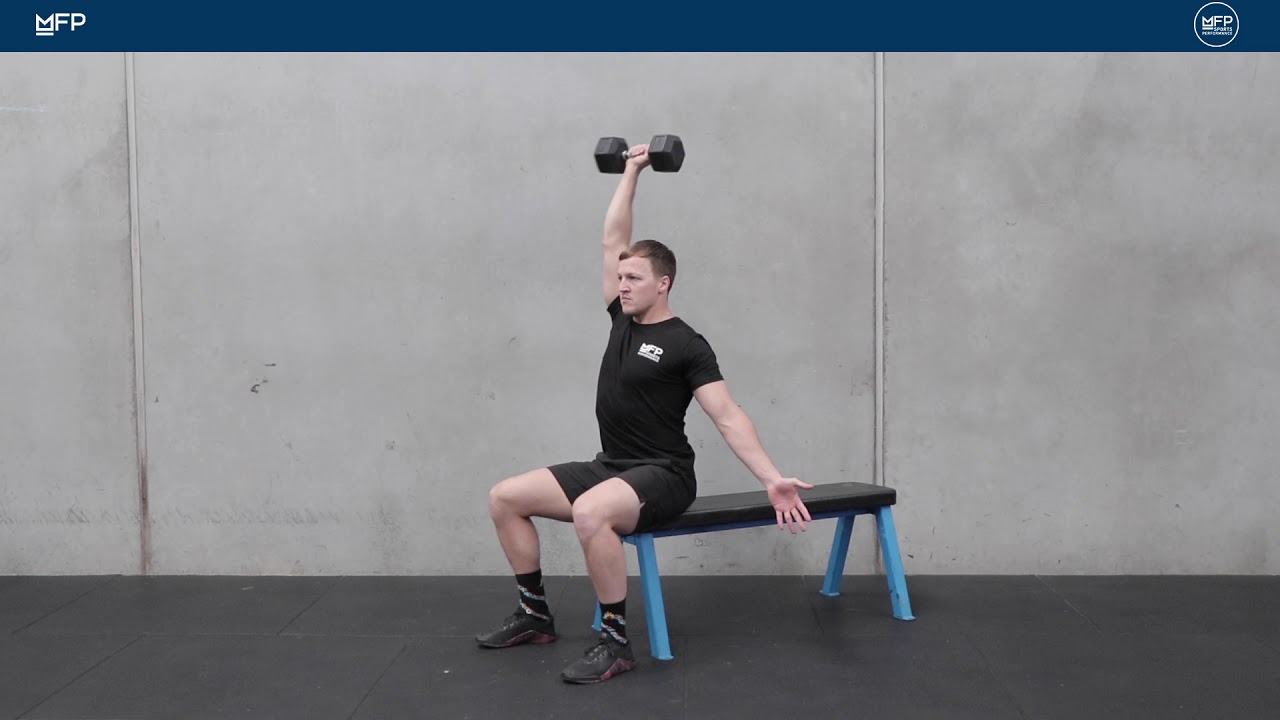 Seated Single Arm DB Press - YouTube