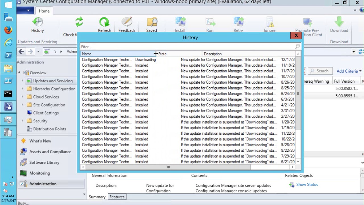 Upgrading to System Center Configuration Manager 1712 Technical Preview ...