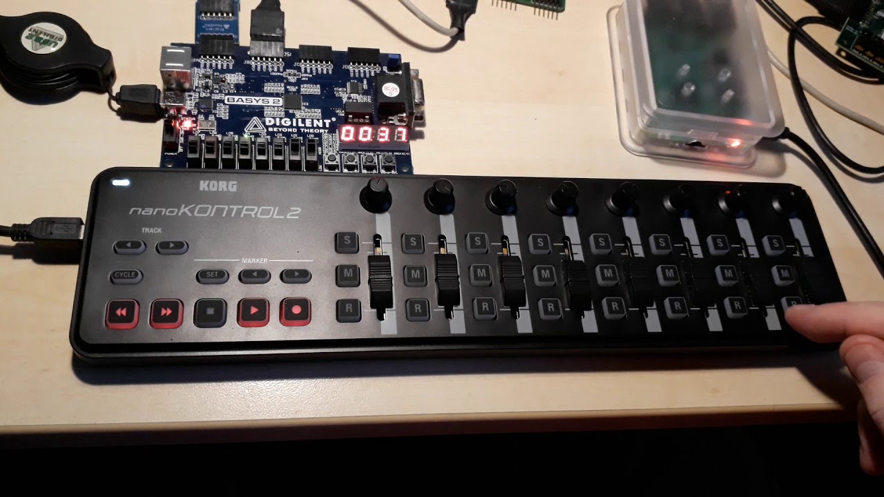 Synth, Sequencer and Drums with nanoKONTROL 2, a MIDI interface, VHDL ...