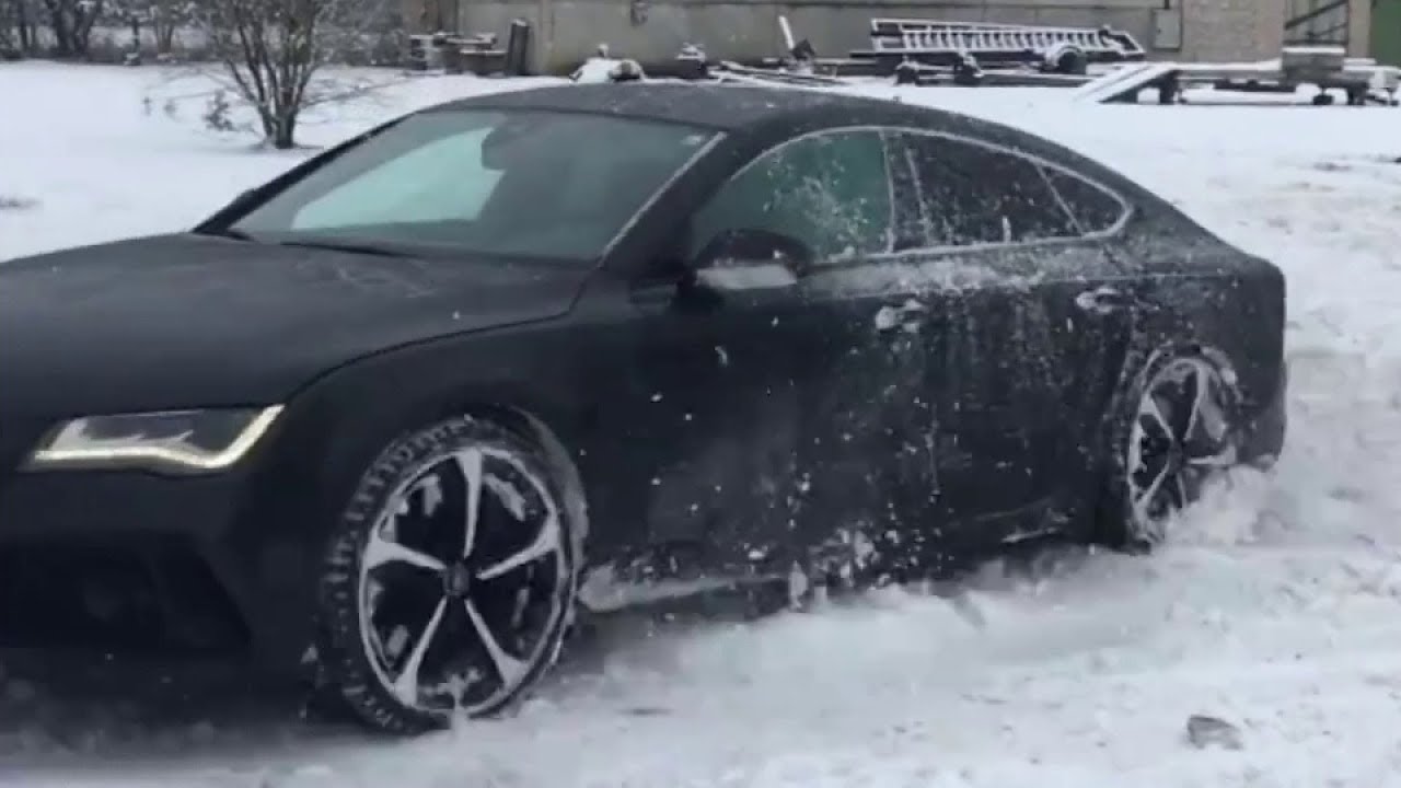Audi RS7 little snow fun - YouTube