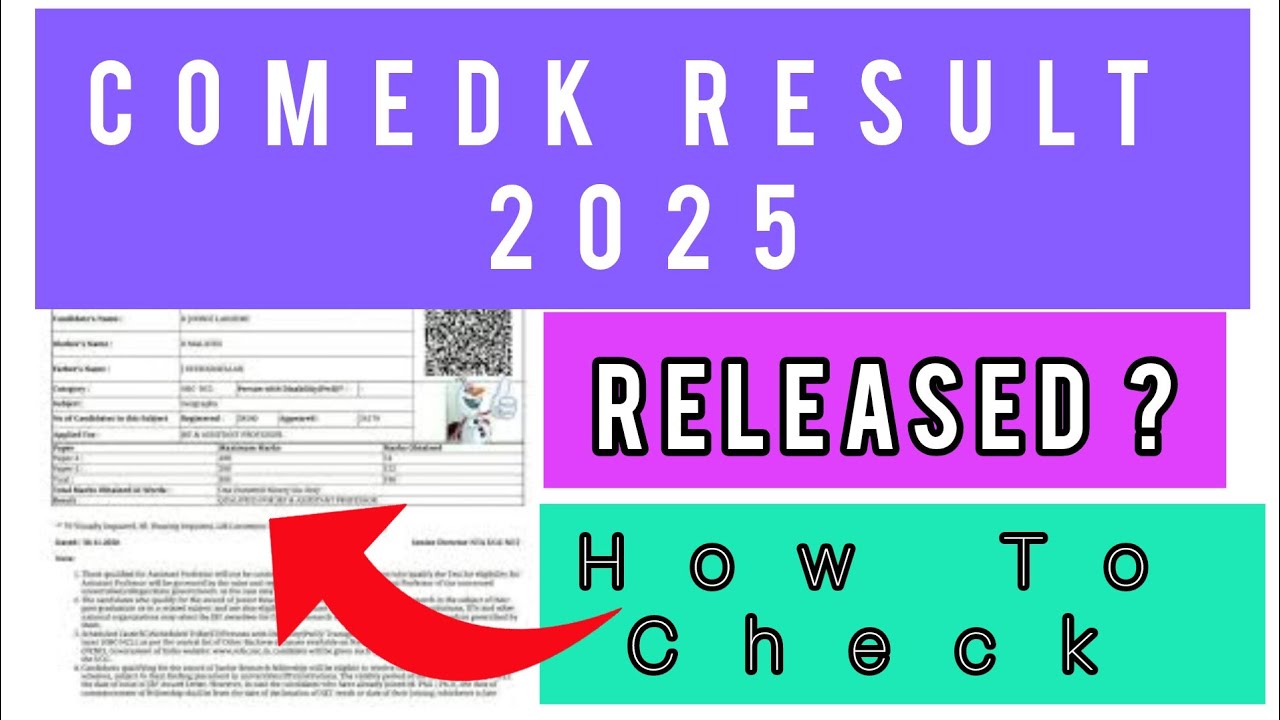 COMEDK Result 2025 | HOW TO DOWNLOAD COMEDK Result 2025 - YouTube