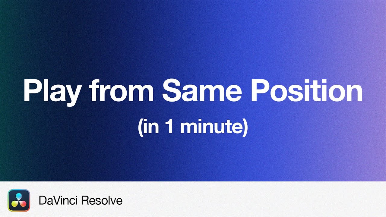 How to Playback from the same Position in DaVinci Resolve 19 | 1 Minute ...