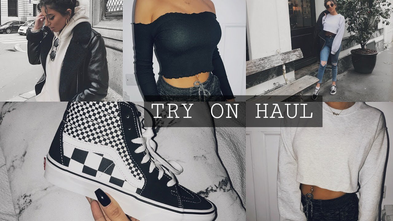 TRY ON CLOTHING HAUL 2018 - BASICS! - YouTube