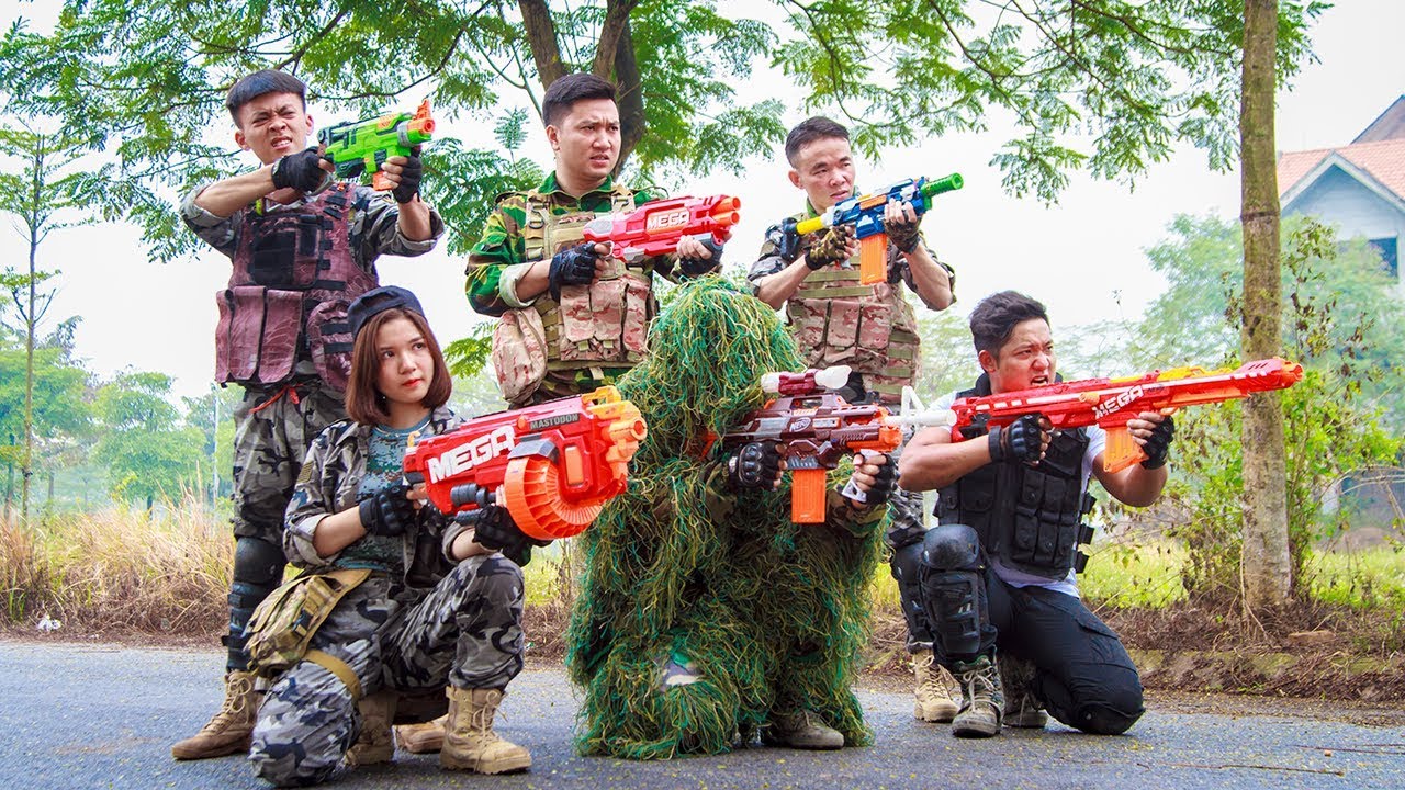 LTT Game Nerf War : Two Warriors SEAL X Nerf Guns Fight Criminal Group ...