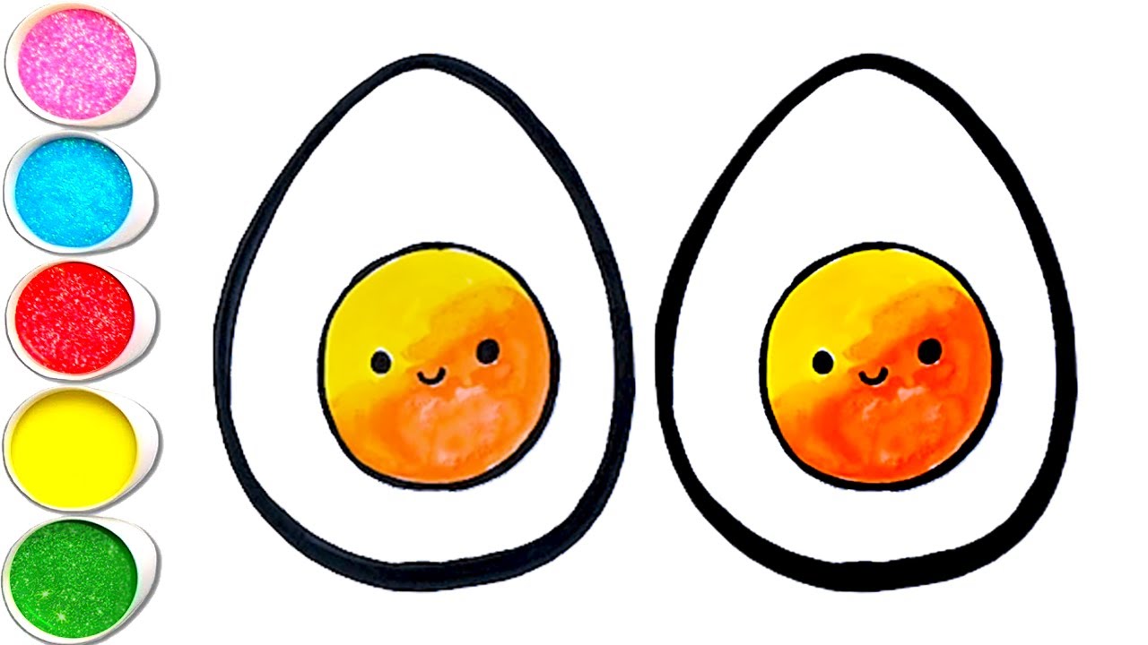 How To Draw Egg | Painting & Coloring For Kids | Funny Drawing For Kids ...
