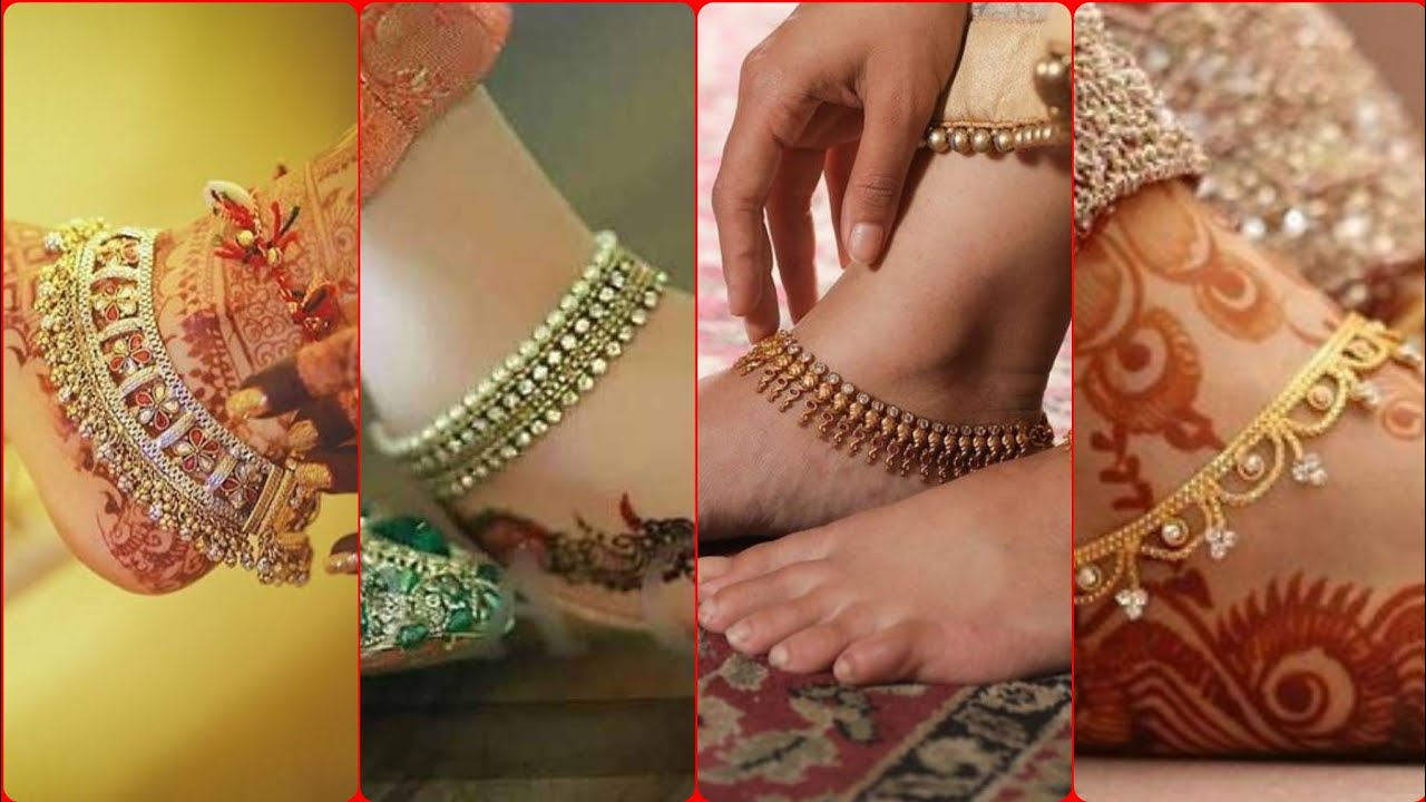 Most beautiful bridal gold payal designs for girls - YouTube