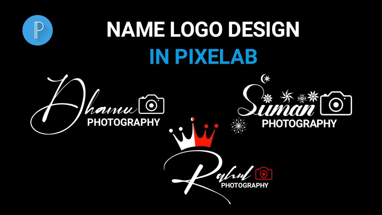Name logo exiting photography in pixelab || how to create name logo ...