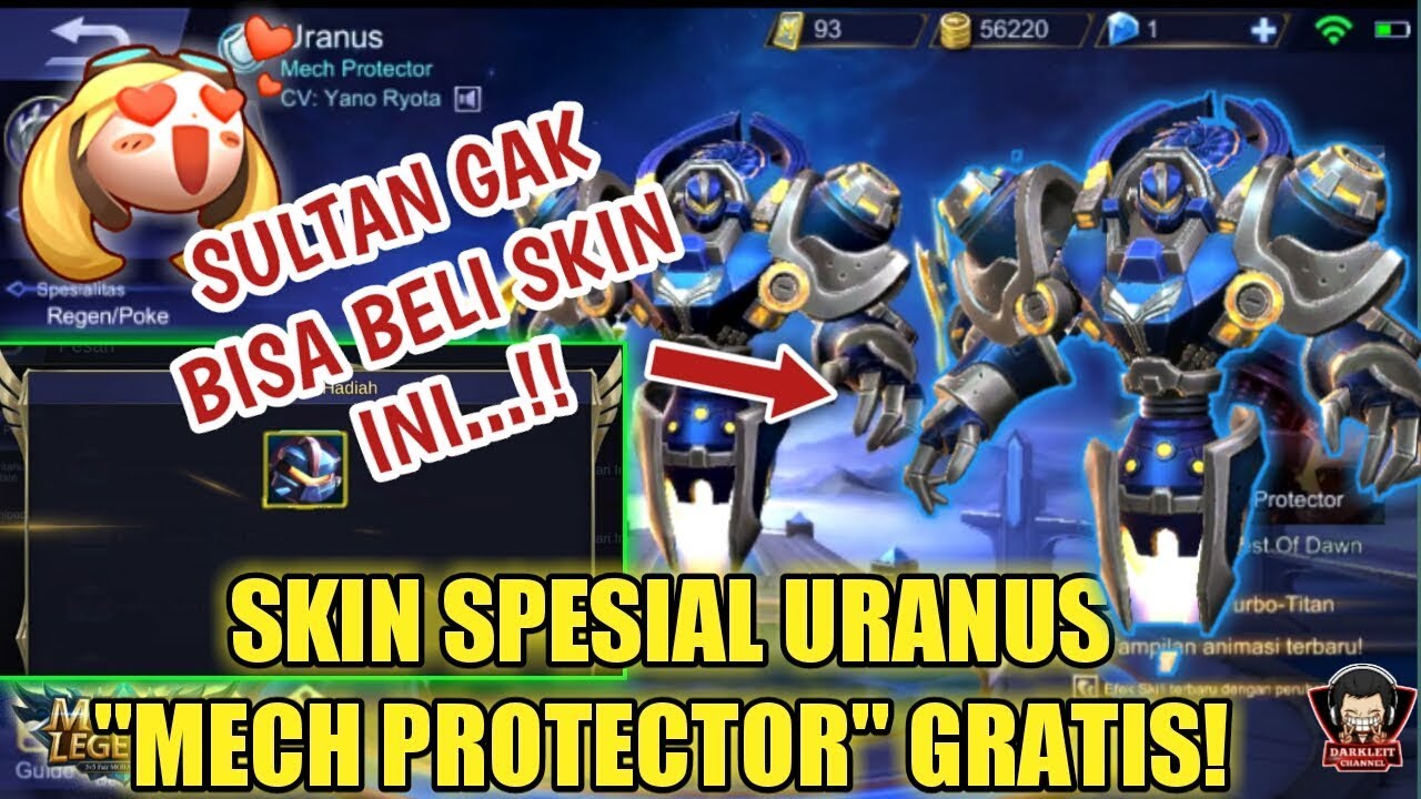 0 DIAMOND! TUTORIAL CARA MENDAPATKAN SKIN URANUS "MECH PROTECTOR ...