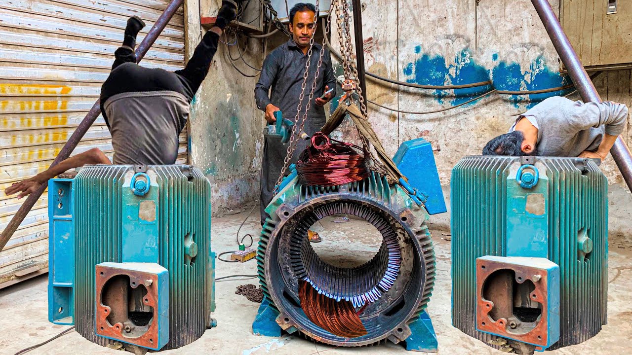 Ahh Wonderful Biggest 500 Horse Power Motor Rewind in Road Market - YouTube