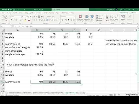 Calculating weighted averages with Excel - YouTube