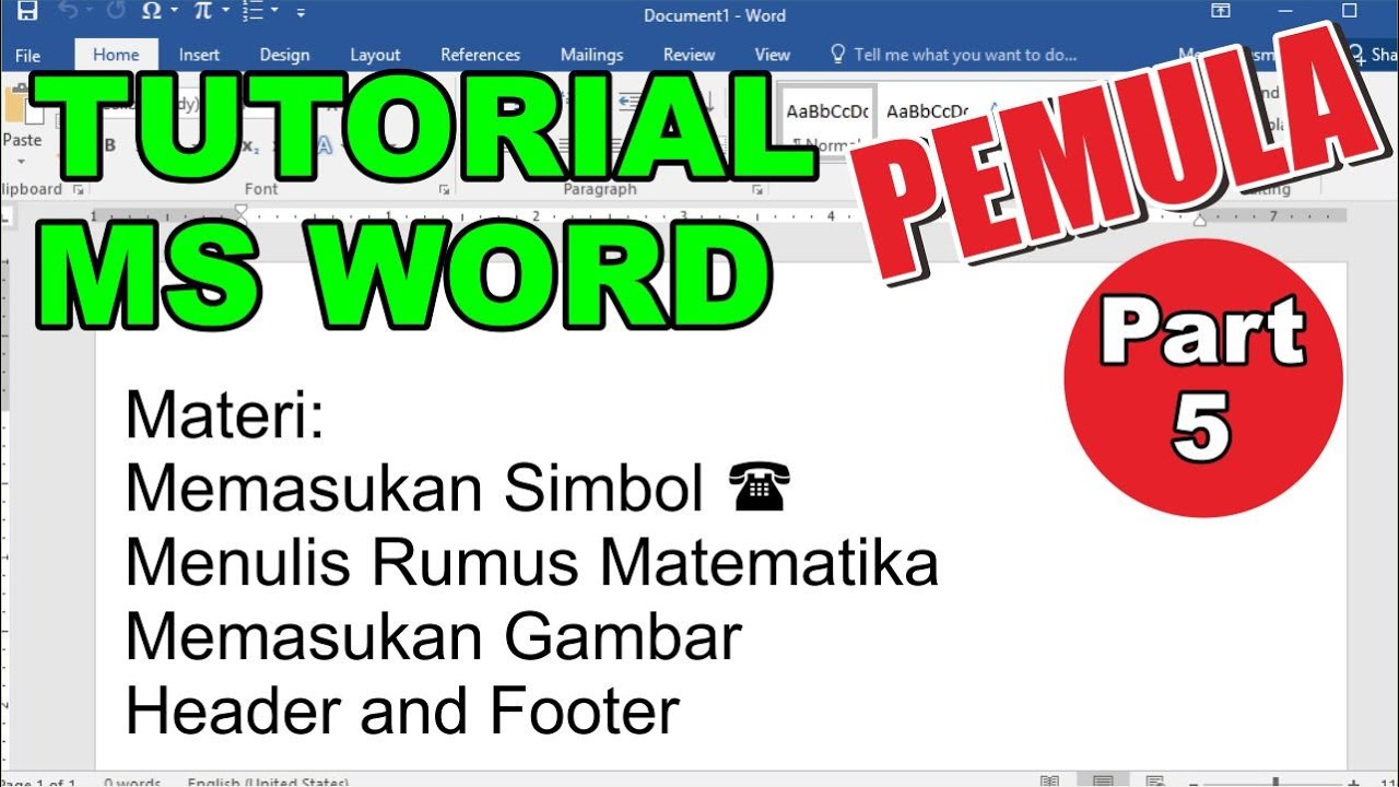 Tutorial Ms Word Pemula Lengkap Part 5 - YouTube