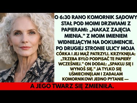 O 6:30 rano przyszedł komornik sądowy z nakazem zajęcia mienia — złożyła go moja córka.