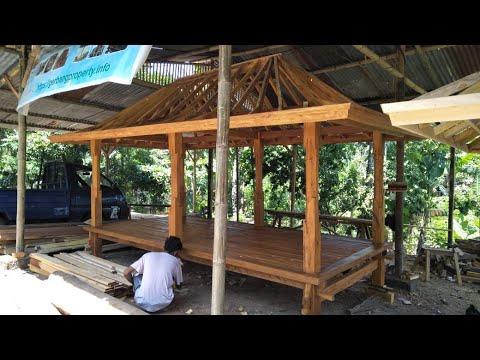 BERUGAK ATAU GAZEBO BAHAN KAYU LOKAL KELAS 2 PRODUKSI GUNUNGSARI - YouTube