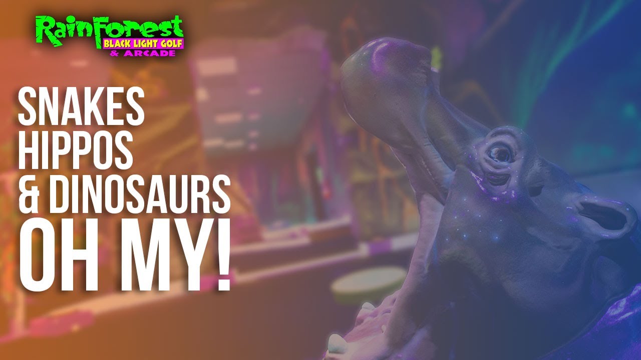 Explore the Dinosaur & Jungle Mini Golf at Rainforest Black Light (We ...