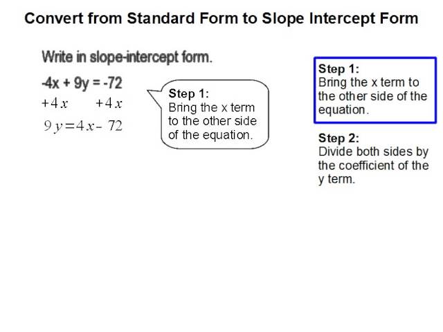 Changing Standard Form To Slope Intercept Form Worksheet 6. Review