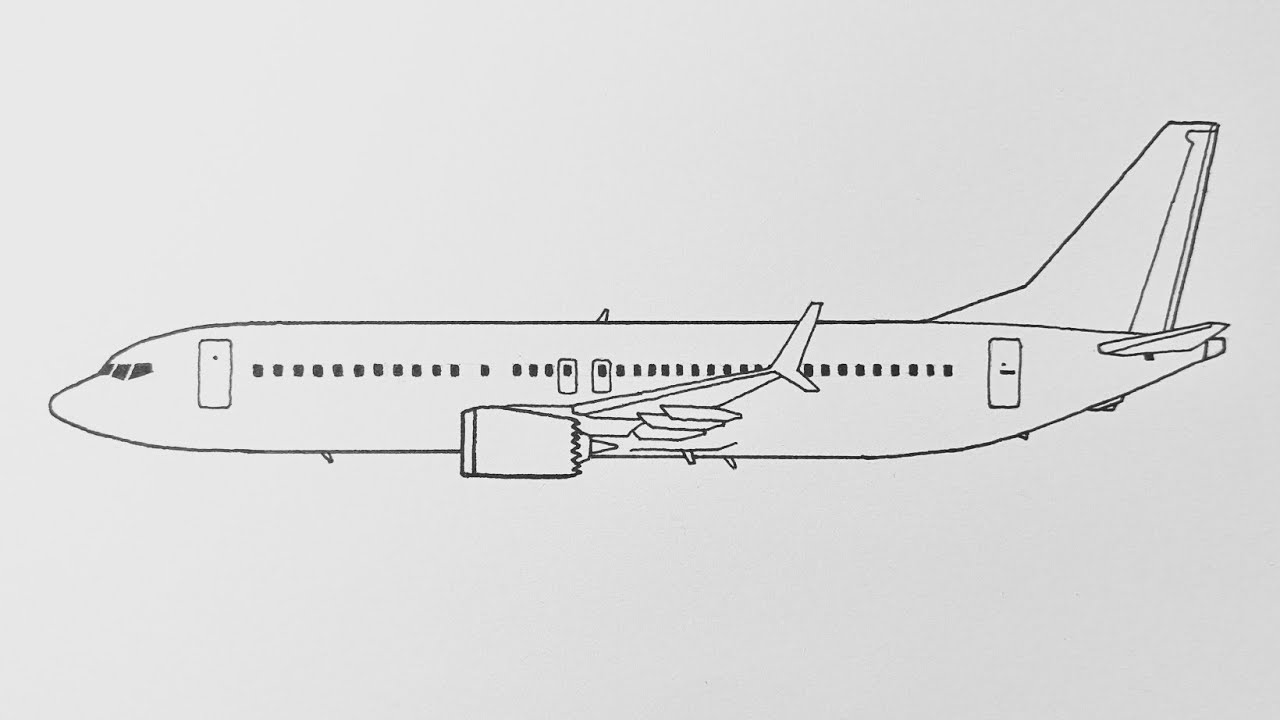 How to Draw a Boeing 737-8 MAX - YouTube