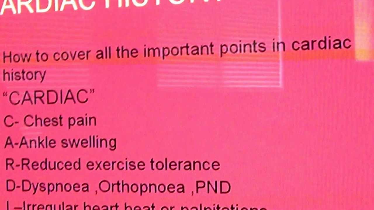 How to take Good CARDIAC history - YouTube