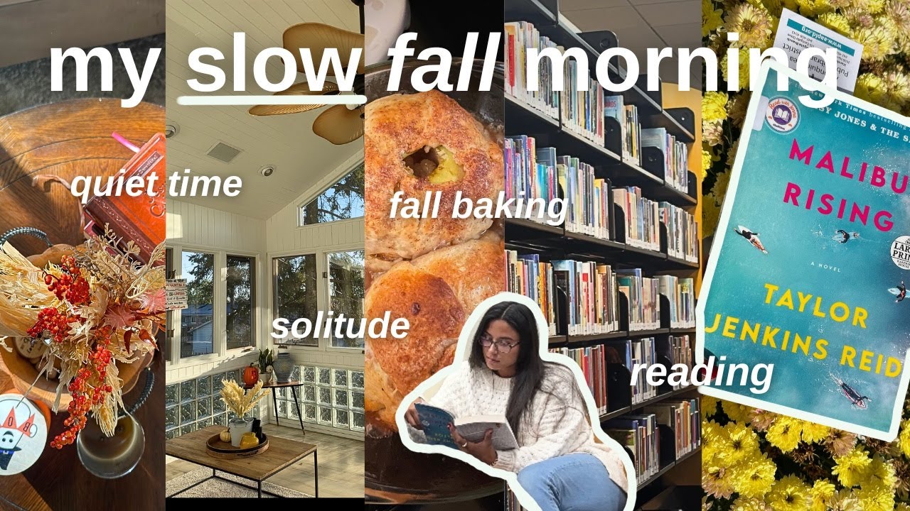 slow FALL day in my life: 🍂library, fall recipes, productive 🌅 - YouTube