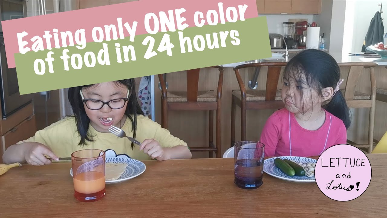 Eating only ONE color of food in 24 hours - kids version - YouTube