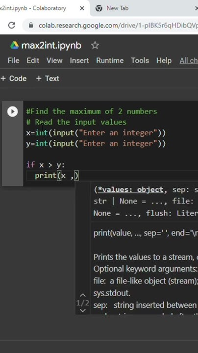Python program to find the maximum of 2 integers #shorts - YouTube