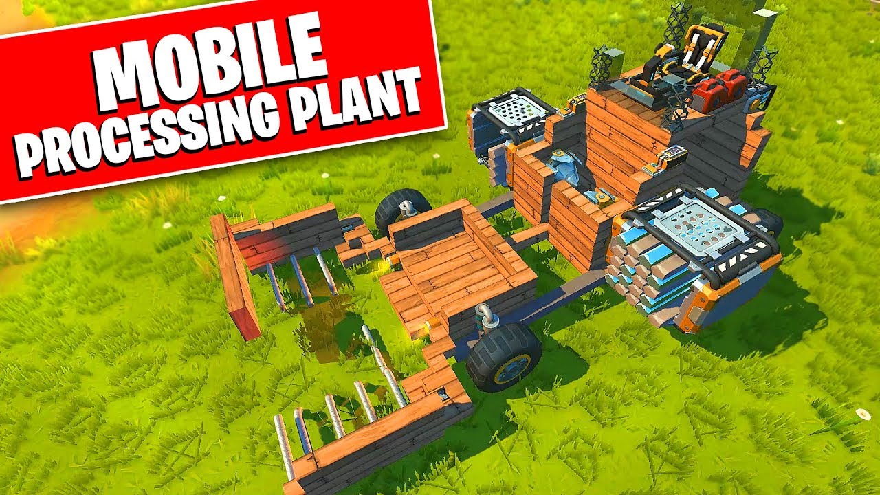 Scrap Mechanic Survival - I Built a STONE MOBILE PROCESSING Plant - YouTube