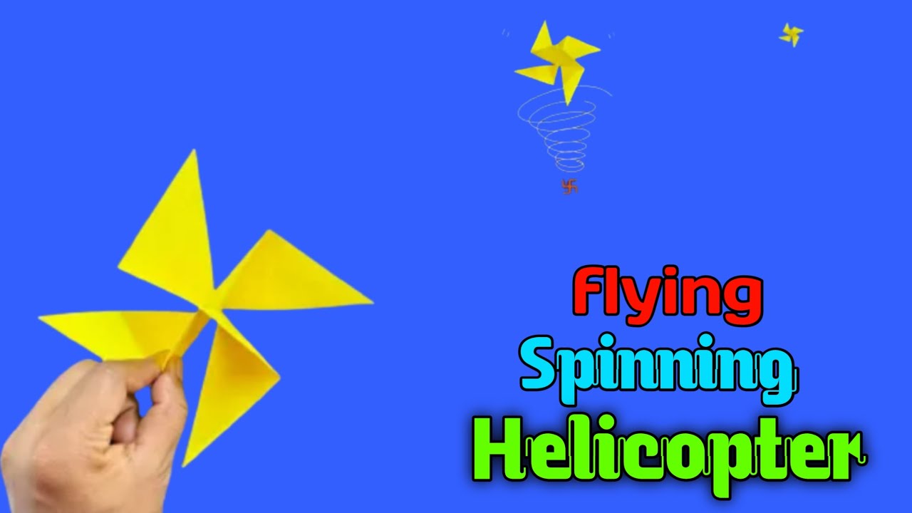 helicopter flying toy (om) , best paper spinning toy, how to make a ...