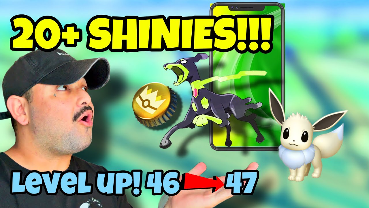 20+ SHINY EEVEE Catches & I Finally Hit Level 47! + Golden Bottle Cap ...