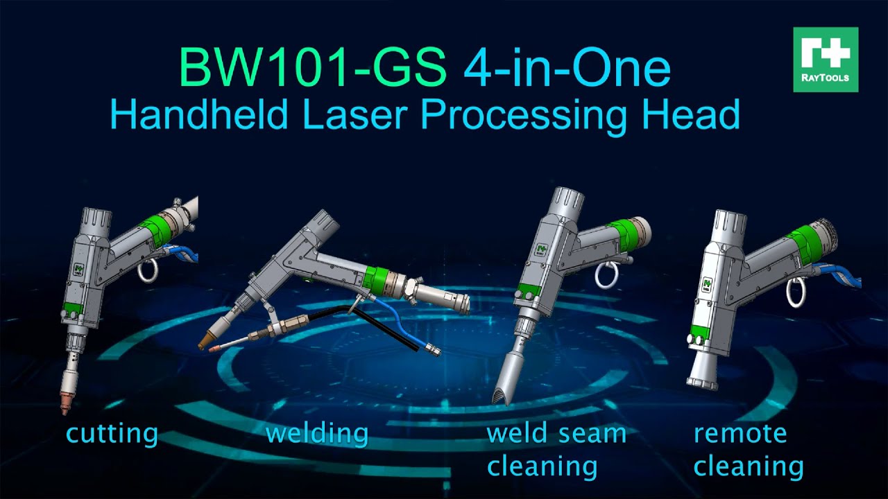 BW101-GS 4-in-one hand held laser processing head - YouTube
