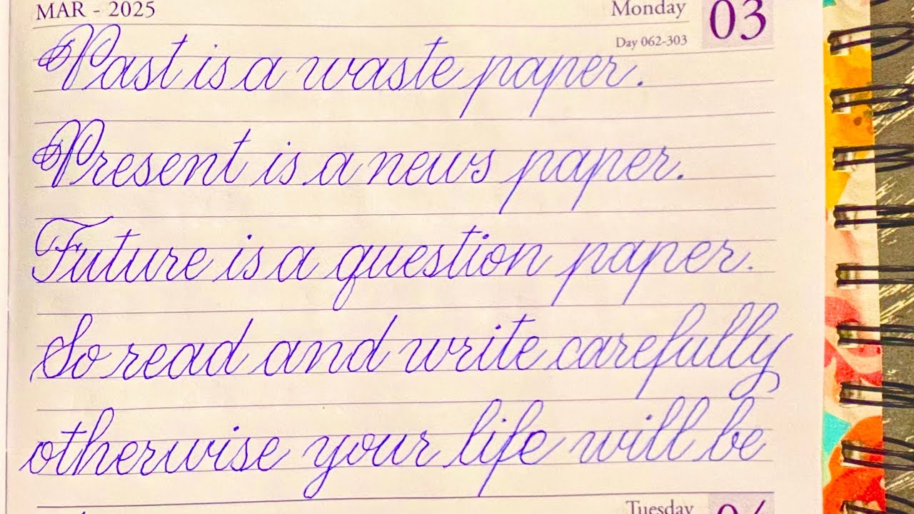Cursive writing practice by ball pen video-24 | Handwriting by ball pen ...