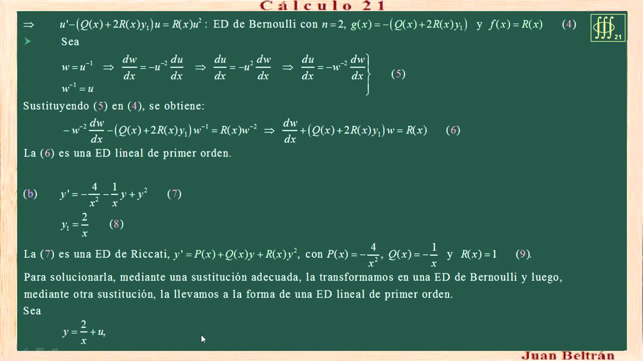 Ecuación diferencial de Riccati. Zill 2.5.35.mp4 - YouTube