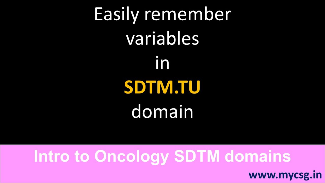SDTM: TU domain - Easily remember the variables in TU domain - YouTube