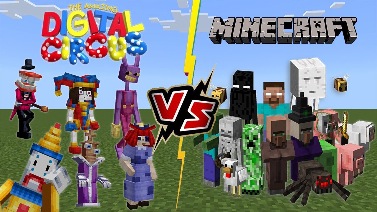 The Amazing Digital Circus VS Minecraft Mobs - YouTube